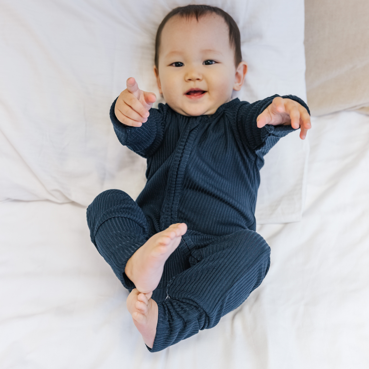 Shop Ribbed Neutral Zipster for Babies - Made from Bamboo