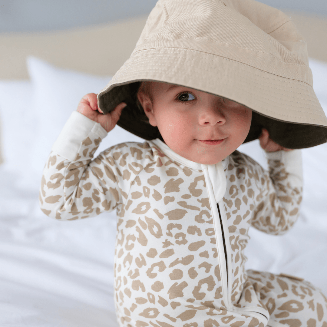The most adorable leopard print baby grow from Zipster. Shop online.
